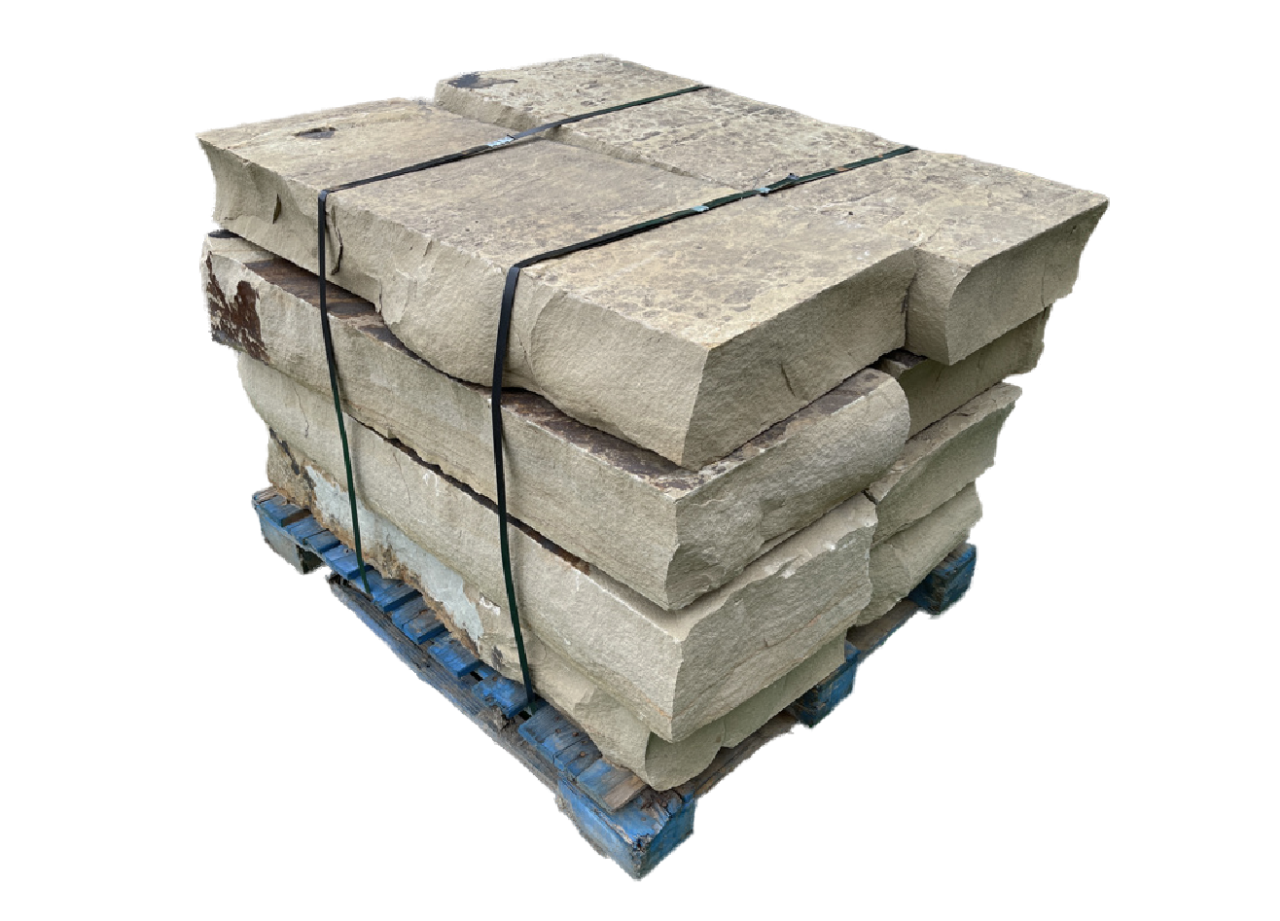 Indiana Limestone 16″ x 60″ Sawn Top and Bottom Step – Snapped 4 Sides ...